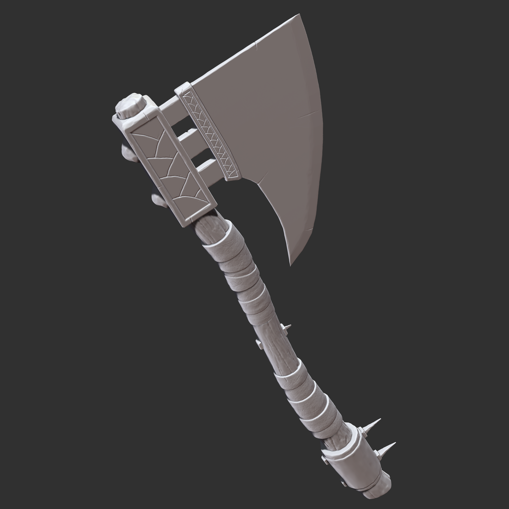 Battle axe sculpt practice — polycount